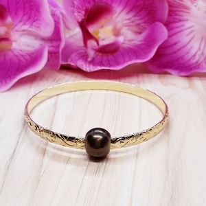 Handmade | Jewelry | Hawaiian Heirloom Chocolate Pearl Bangle Bracelet ...